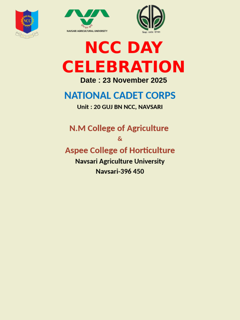 NCC Day Celebration | PDF