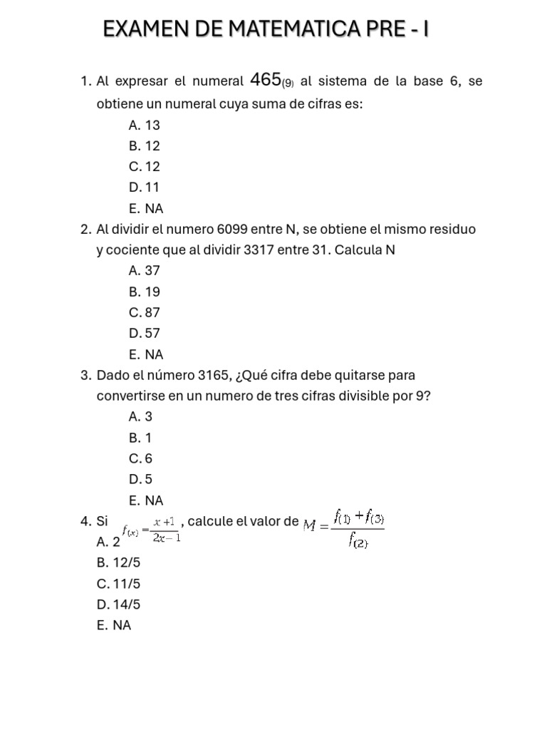 Examen de Conocimientos Pre i | PDF