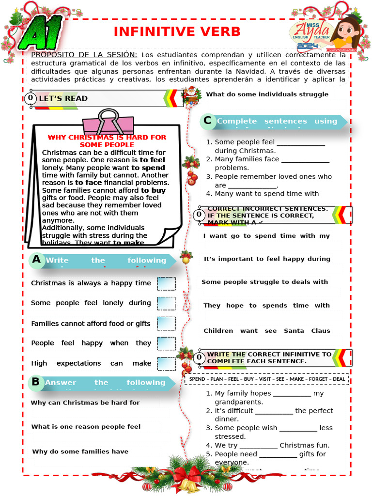 Ficha 02 - Sem 01 - Jec - A1 - Infinitive Verb | PDF | Léxico | Lingüística