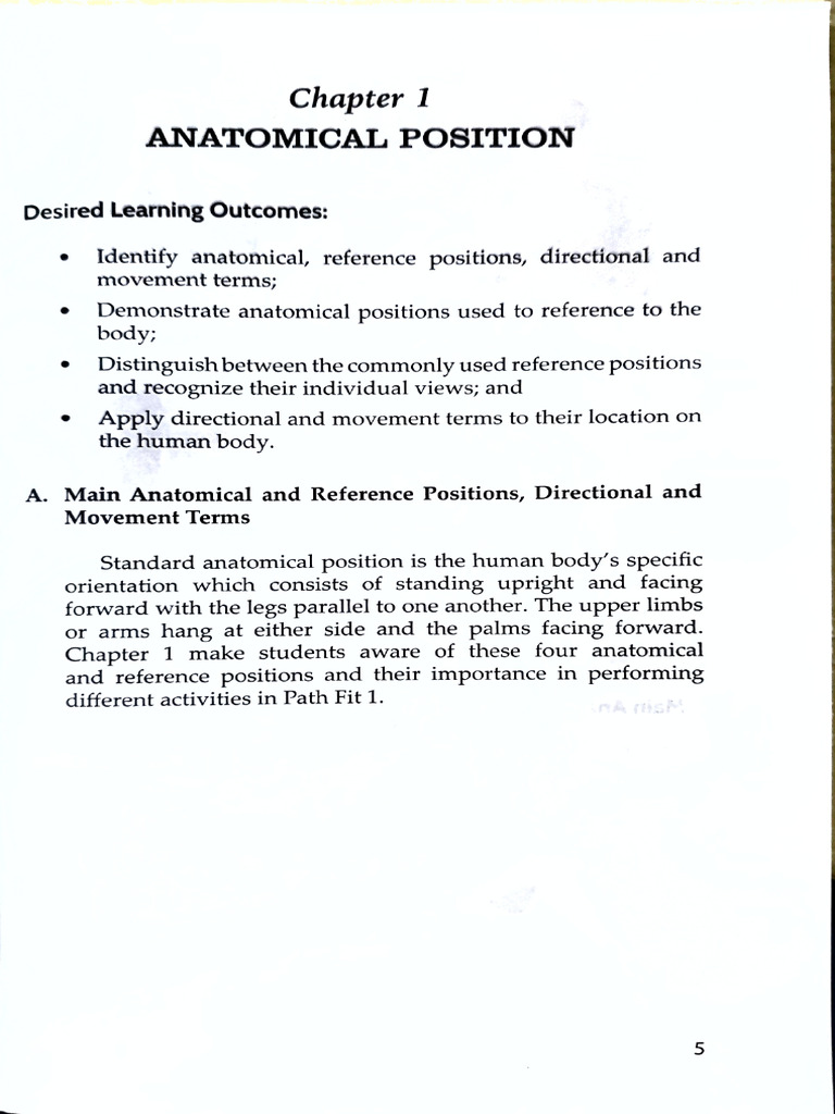 Pathfit 1 Anatomical Position 20251113 | PDF
