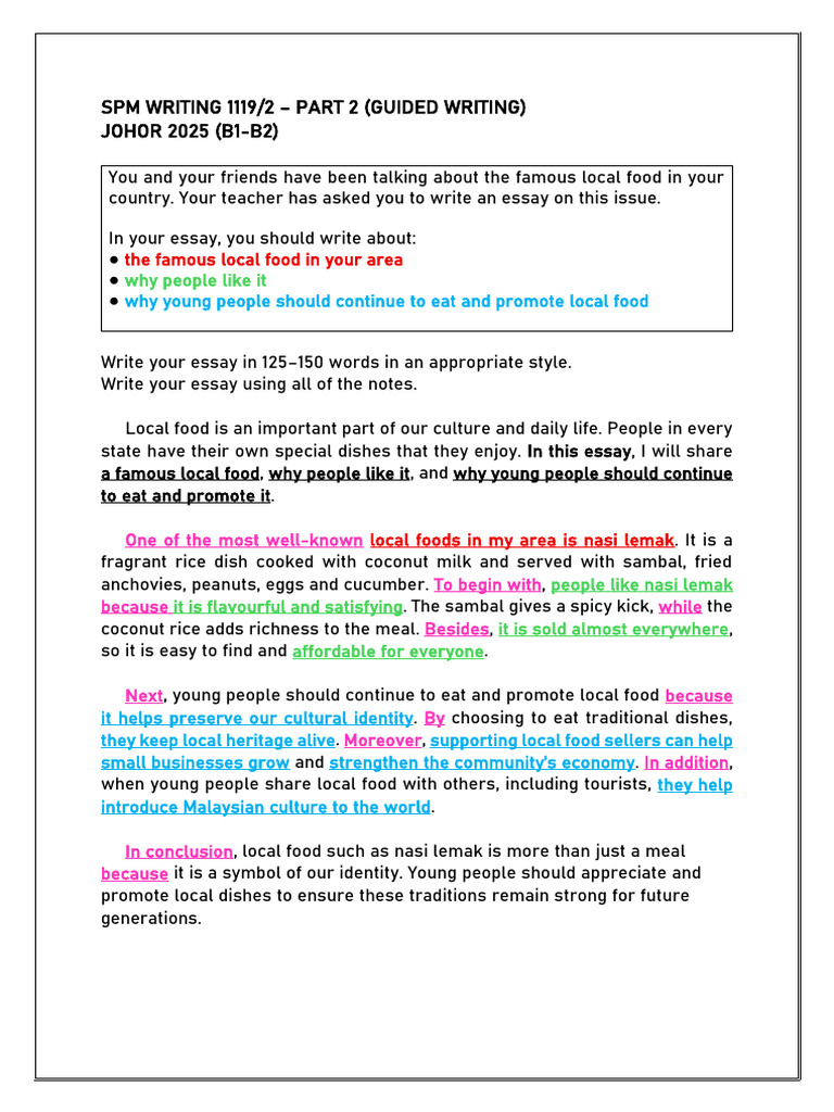 SPM Guided Writing Trial 2025 - Sample Answers | PDF