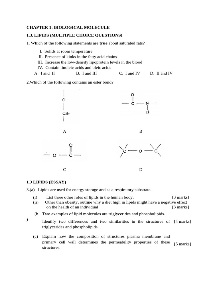 Lipids: Structure, Functions, and Health Effects | PDF | Lipid ...