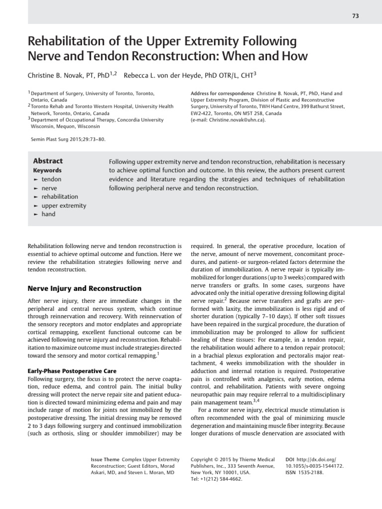 Upper Extremity Rehab Post Nerve Surgery | PDF | Physical Therapy | Elbow