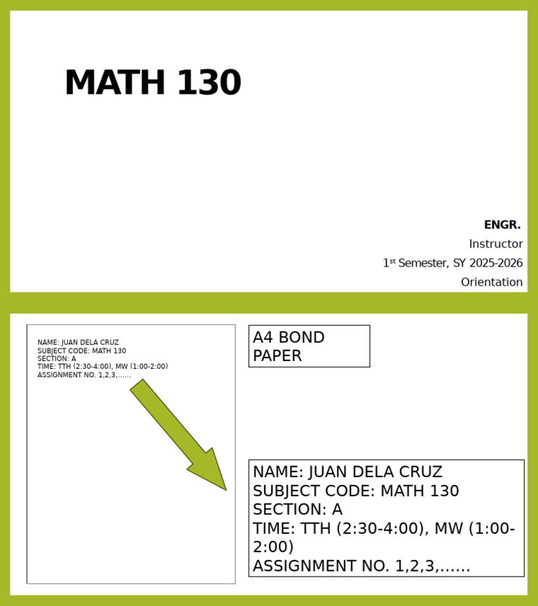MATH 130 Course Orientation Guide | PDF