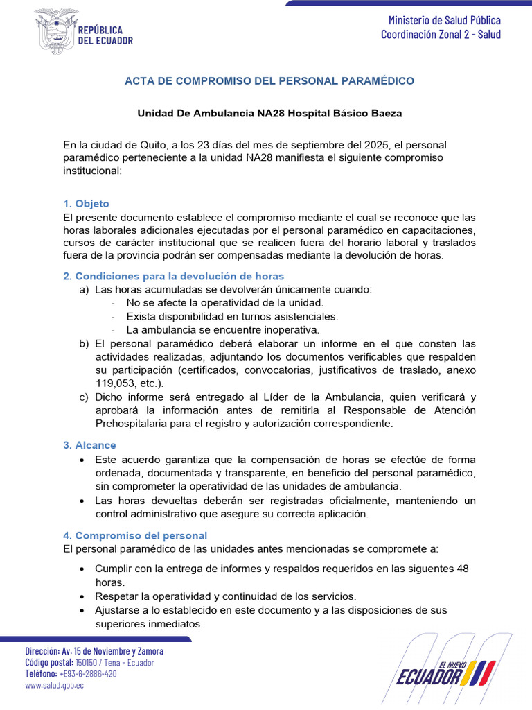 Compromiso del Personal Paramédico NA28 | PDF | Paramédico