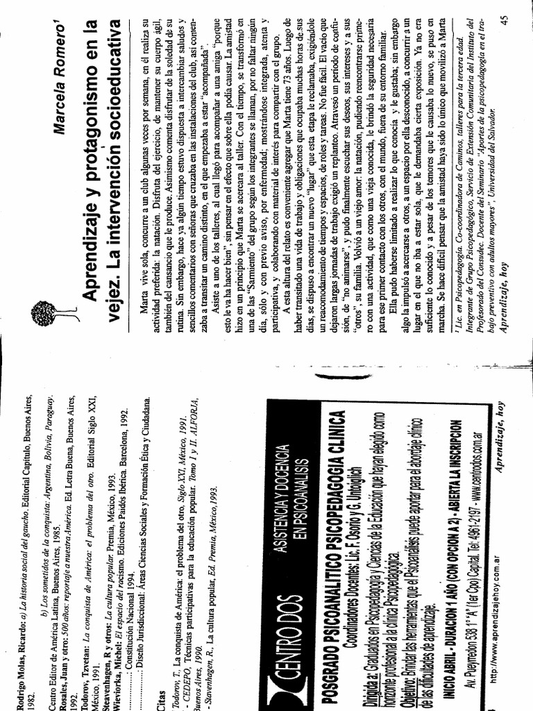 Aprendizaje y Protagonismo en La Vejez | PDF