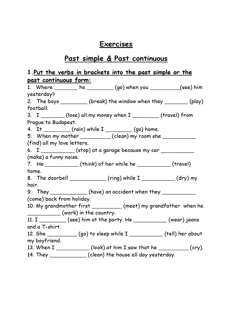 Past Simple & Continuous | PDF