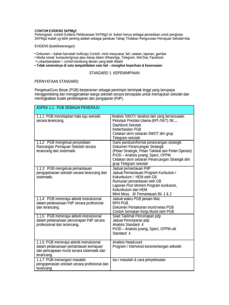 CONTOH EVIDENS SKPMg2 | PDF