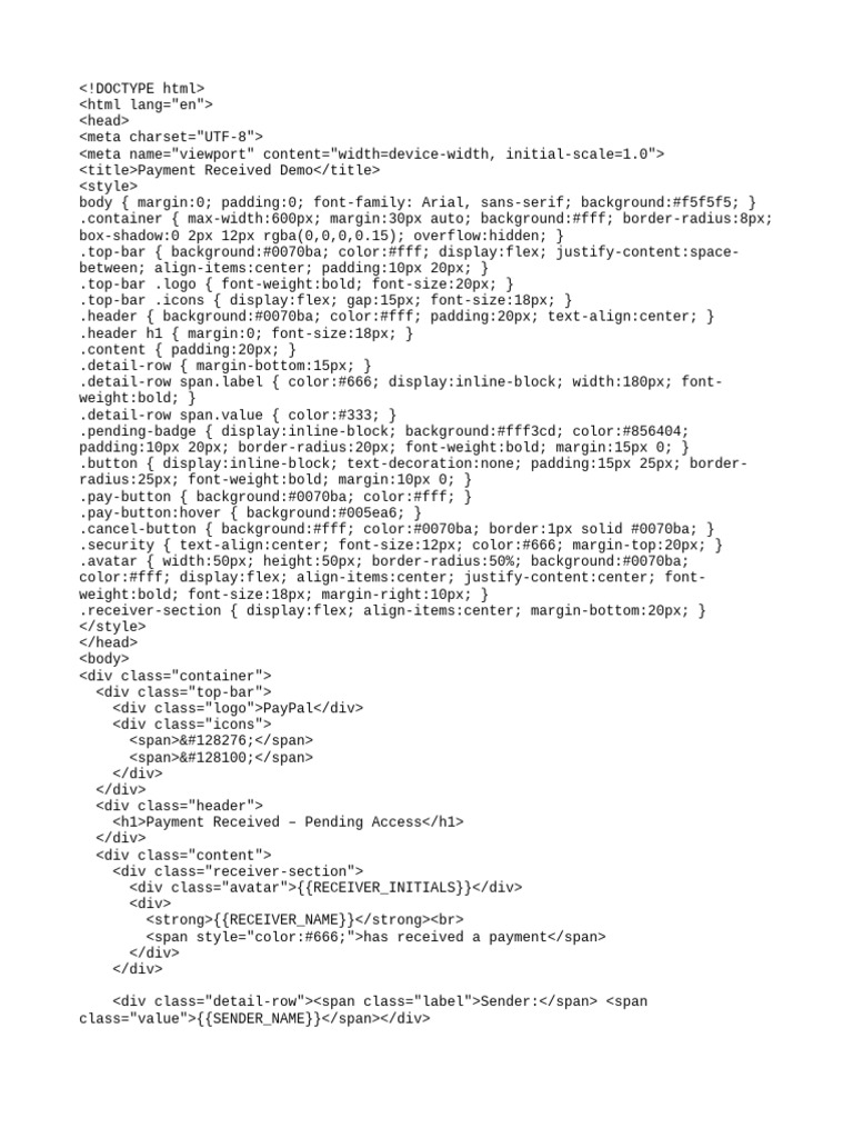 Payment Received Demo Notepad | PDF | Payments | Money
