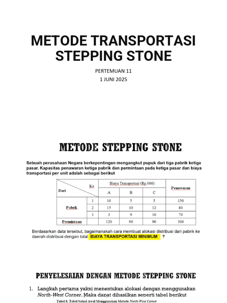 P11 Metode Stepping Stone | PDF