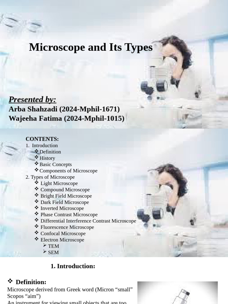 Microscope and Its Types - Assignment Bacteriology | PDF | Microscope ...