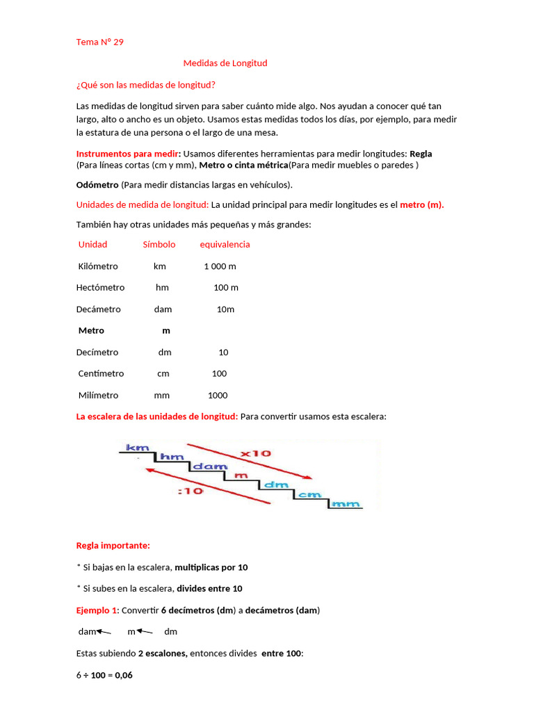 Tema #29 Medidas de Longitud | PDF