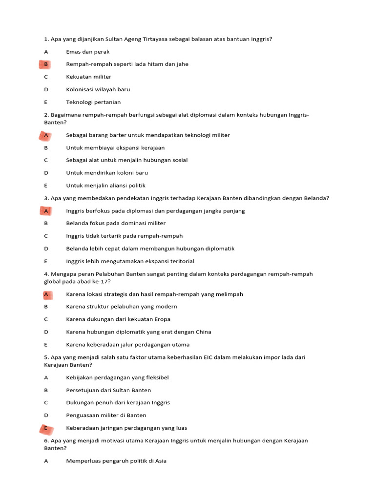 Kisi-kisi Sas Sejarah Xi Semester 1 | PDF