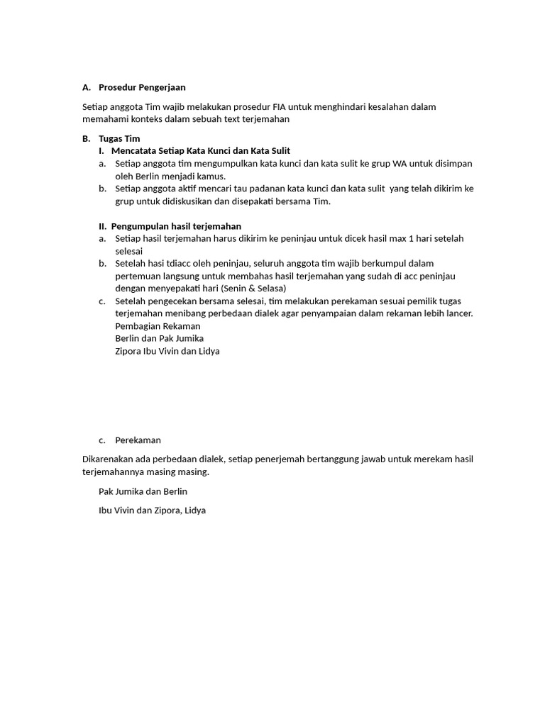 Prosedur Pengerjaan | PDF