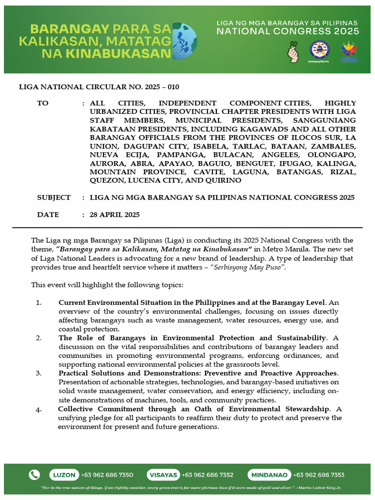 LNC 2025 010 2025 National Congress Cluster 5 1 (1) | PDF