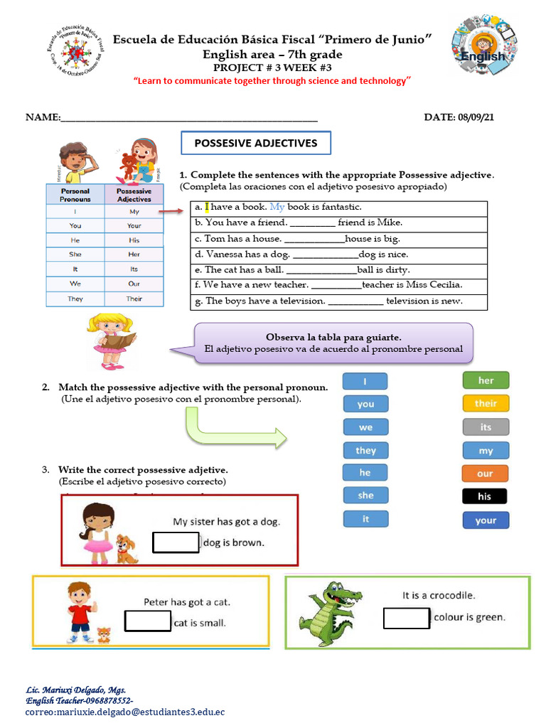 7th Grade - Project 3 - w3 | PDF
