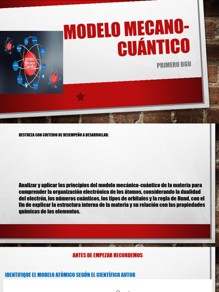 Modelo Mecano-Cuántico | PDF | Mecánica cuántica | Orbital atómico