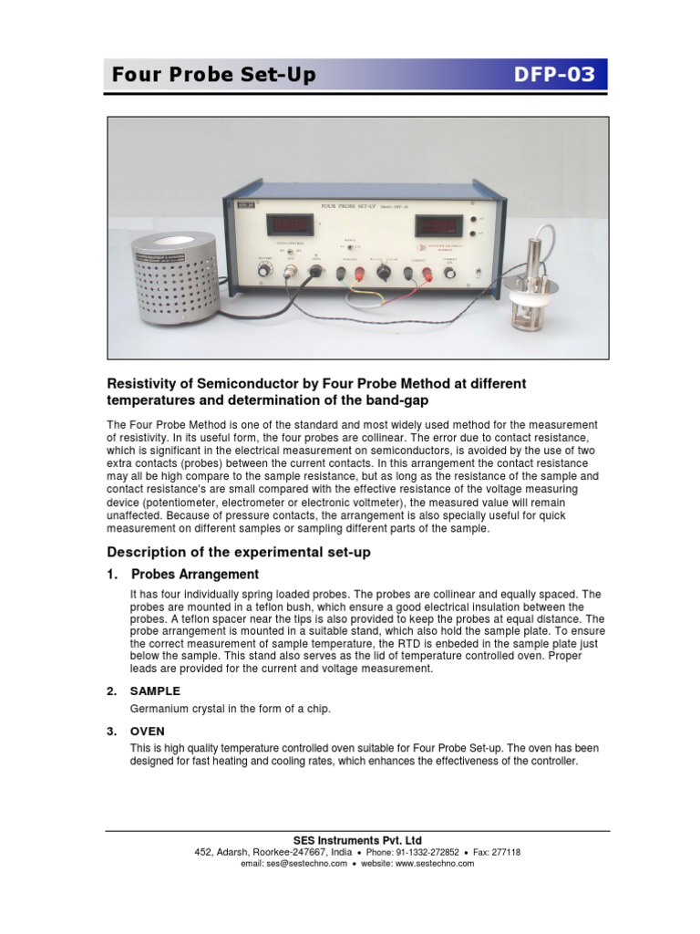 Four Probe Experiment | PDF | Analog To Digital Converter | Electrical ...