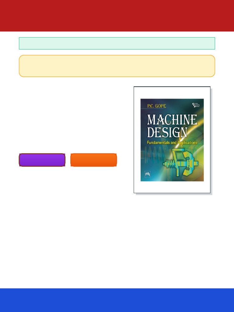 Machine Design Fundamentals and Applications 1st Edition P.C. Gope ...