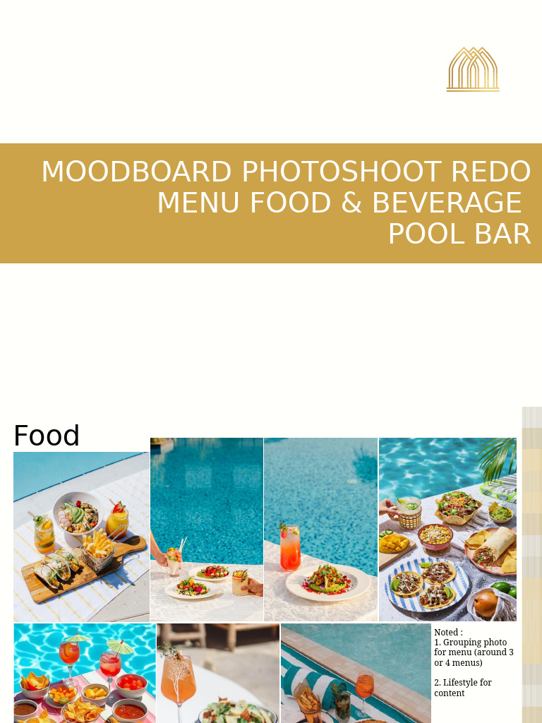 Pool Bar Moodboard Photoshoot Ideas | PDF