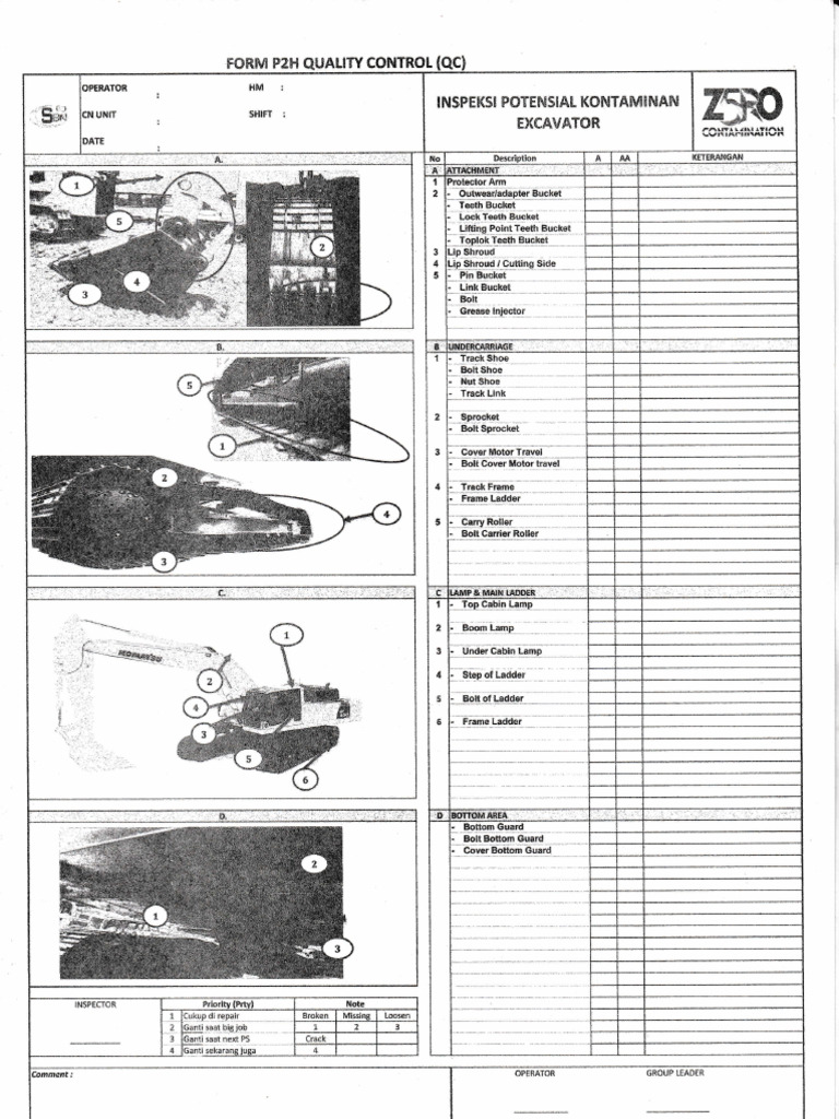 Form p2h Qulity Control (Qc) | PDF