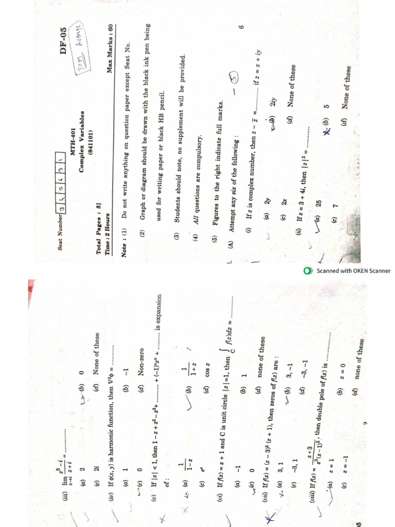 Complex Variable | PDF