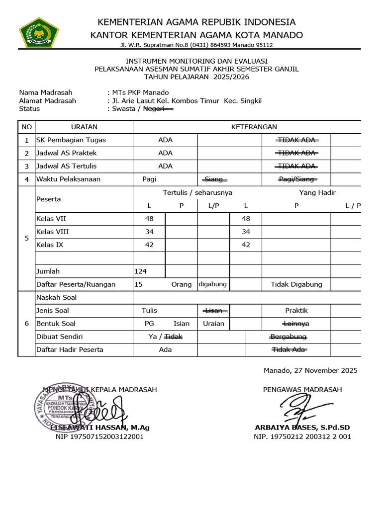 INSTRUMEN PENILAIAN | PDF