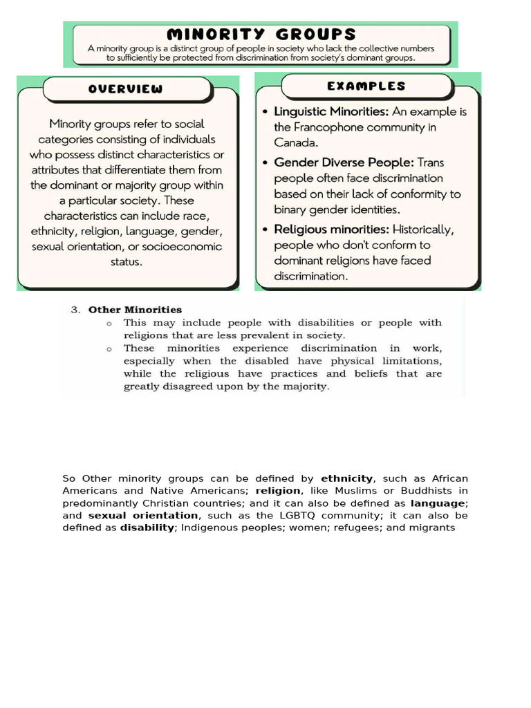 So Other Minority Groups Can Be Defined by Ethnicity | PDF