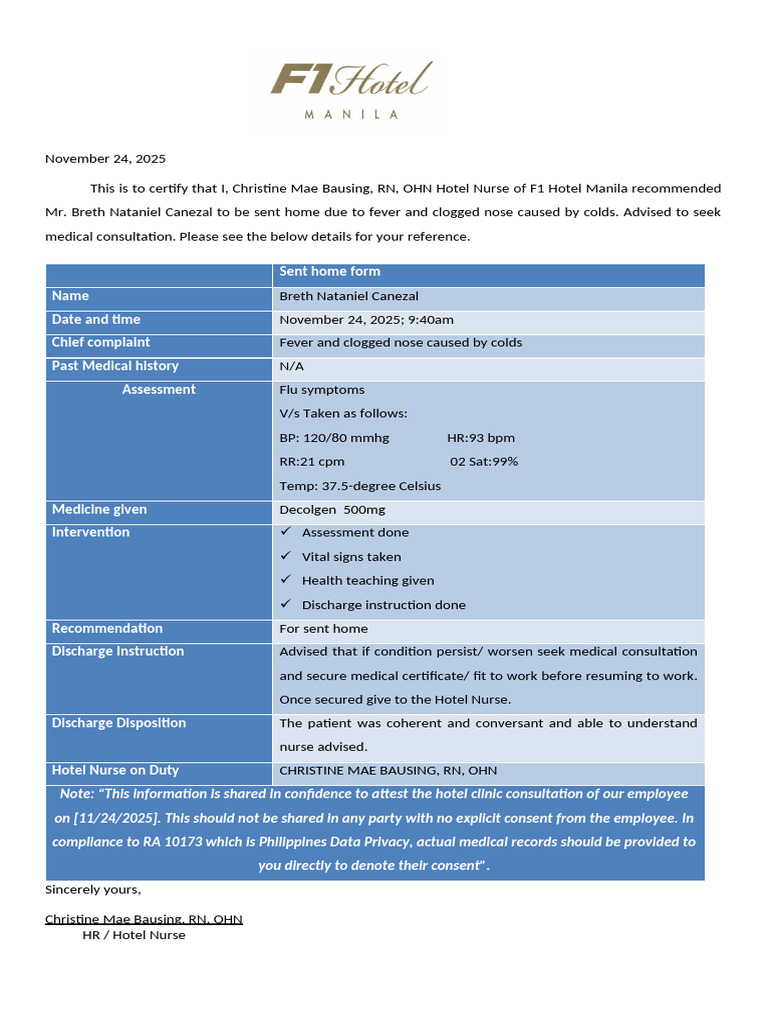 Canezal-Nov 24 - Send Home Letter | PDF