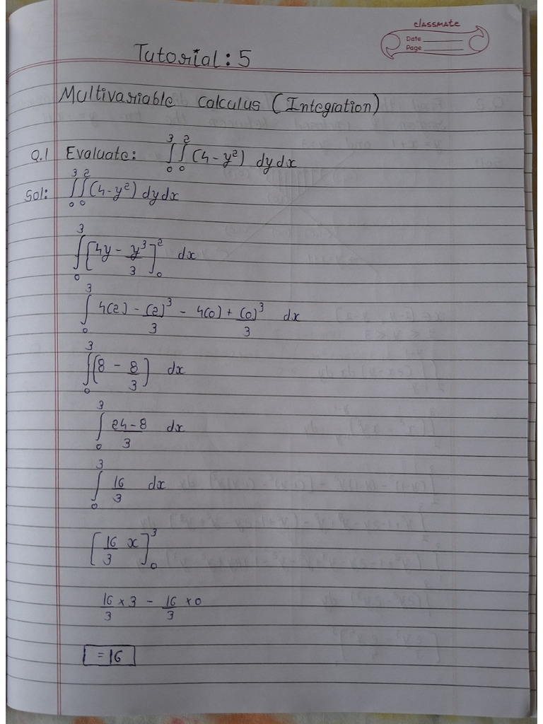 Maths Tutorial-5 (Multivariable Calculus) | PDF