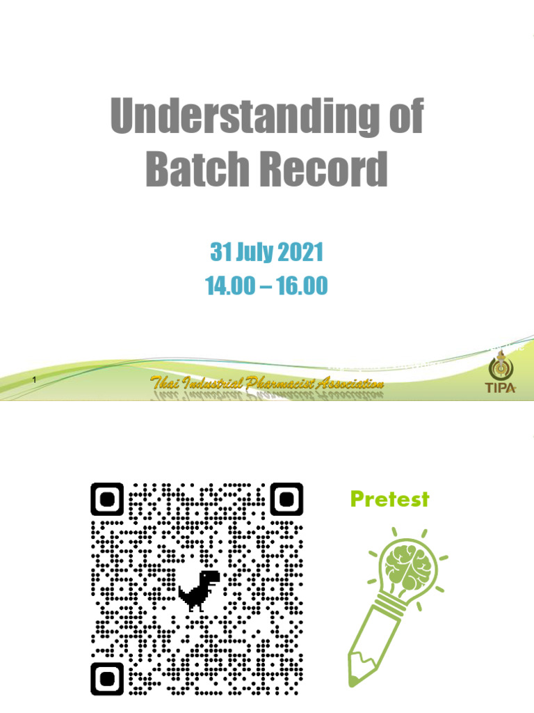 Understanding of Batch Record_TIPA(Final) | PDF | Specification ...