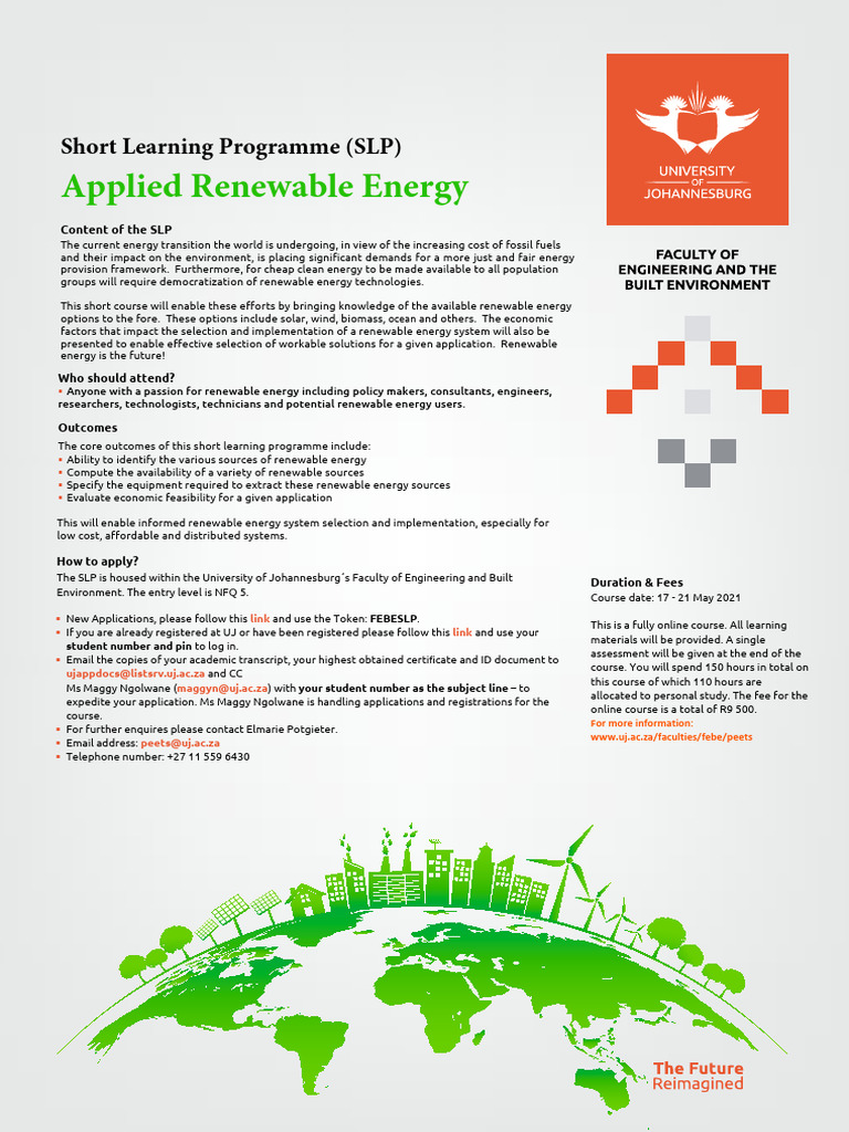 Short Course on Renewable Energy Options | PDF | Renewable Energy ...