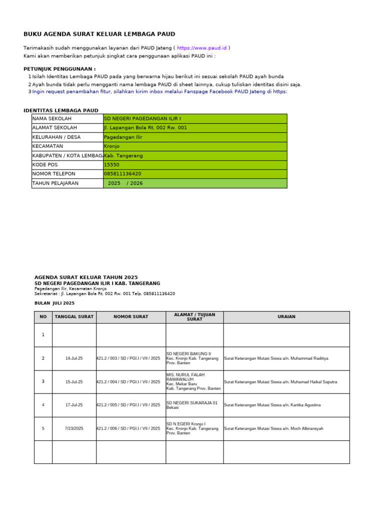 A.2_Buku_Surat_Keluar_Lembaga | PDF
