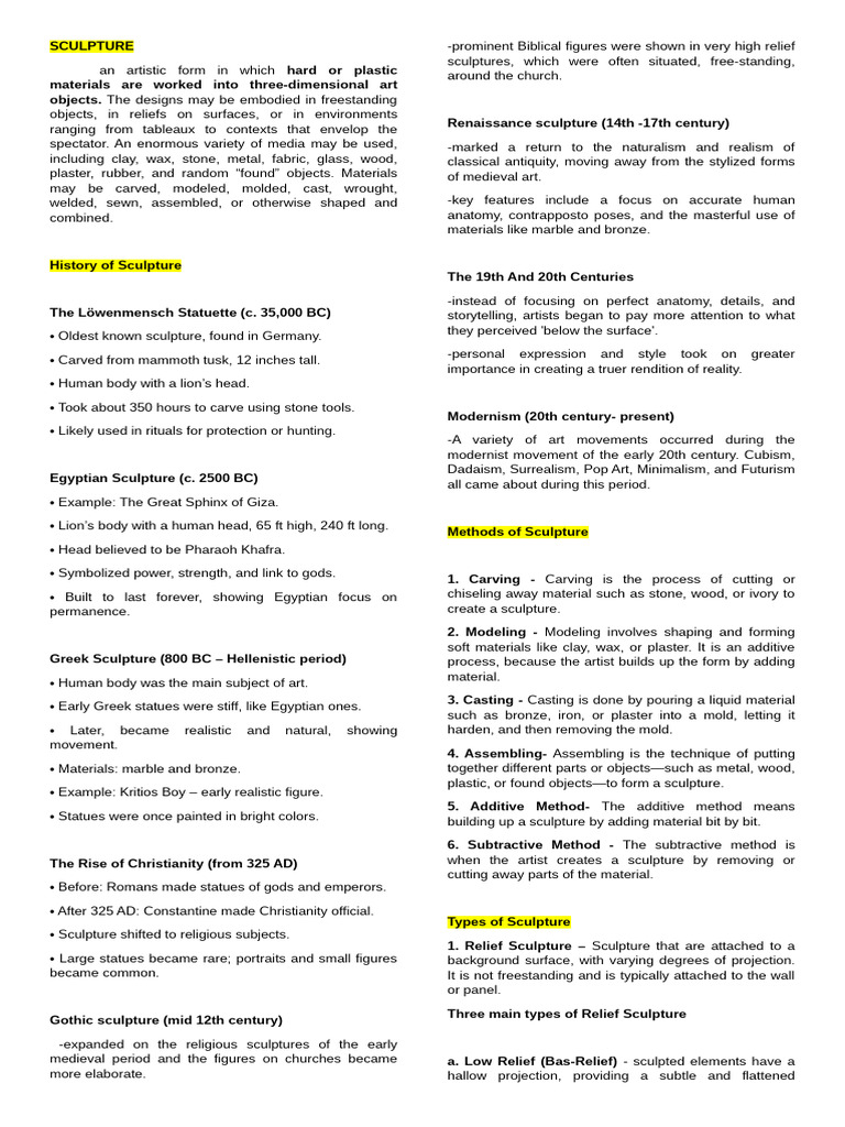 SCULPTURE | PDF | Sculpture | Relief