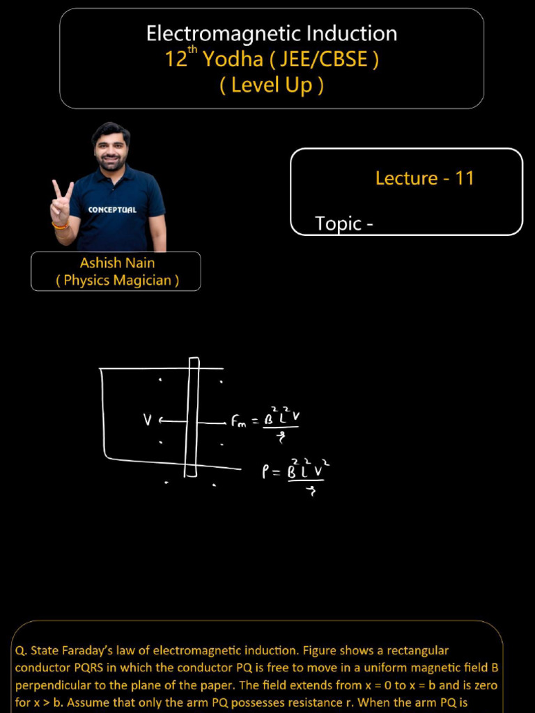 12th Yodha Batch L-11 (Electromagnetic Induction) | PDF
