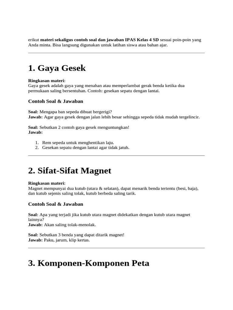Soal dan Materi IPAS Kelas 4 SD | PDF