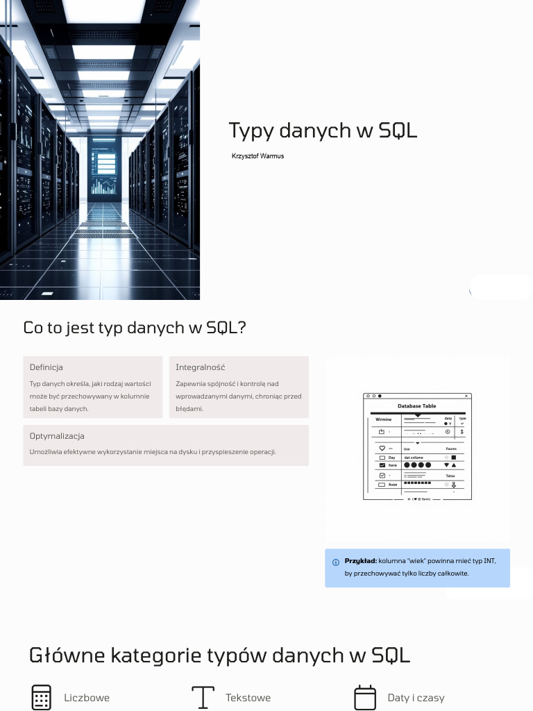 Typy Danych W SQL | PDF
