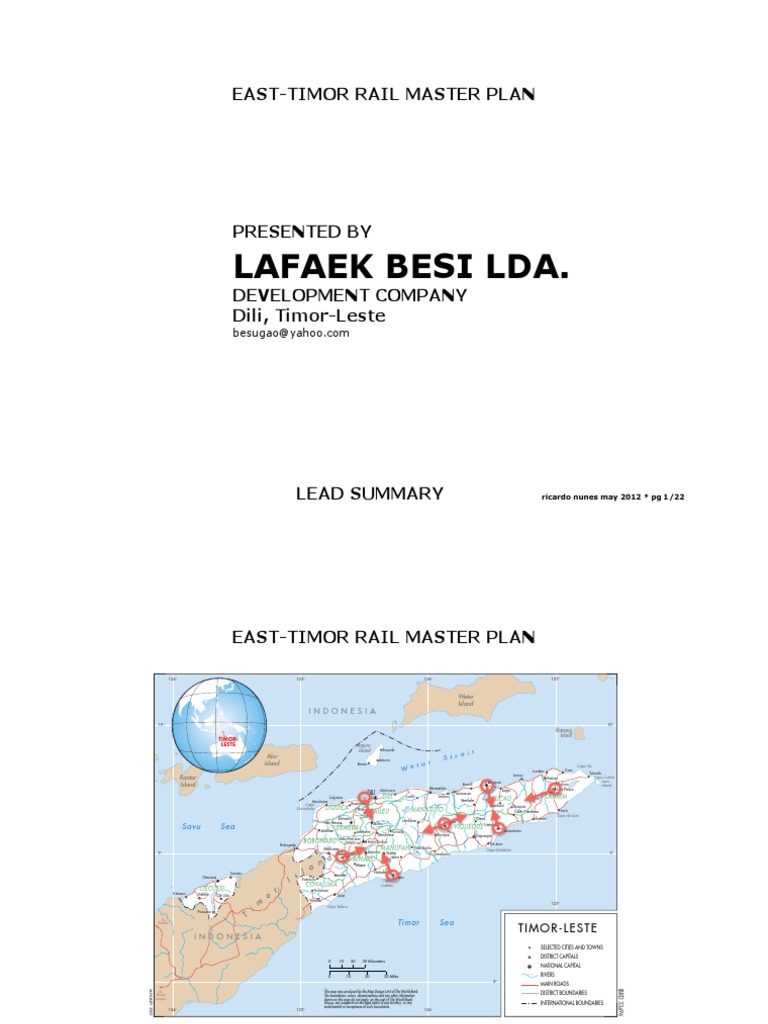 East-Timor Rail Master Plan | PDF | Rail Transport | East Timor