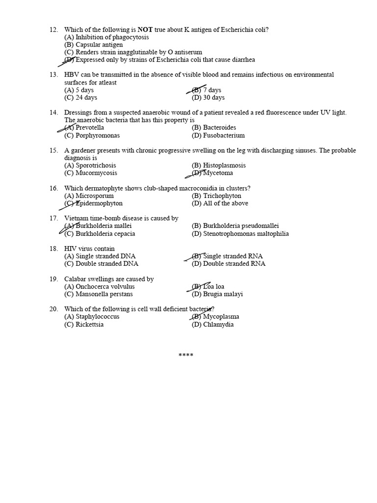MBBS Phase II - Question Paper - December-2024 - Microbiology - Paper-I ...
