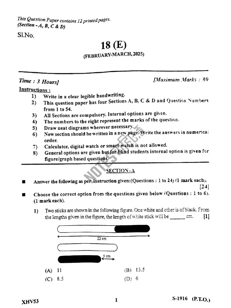 Gseb Class 10 Basic Mathematics 18 e Mar 2025 | PDF