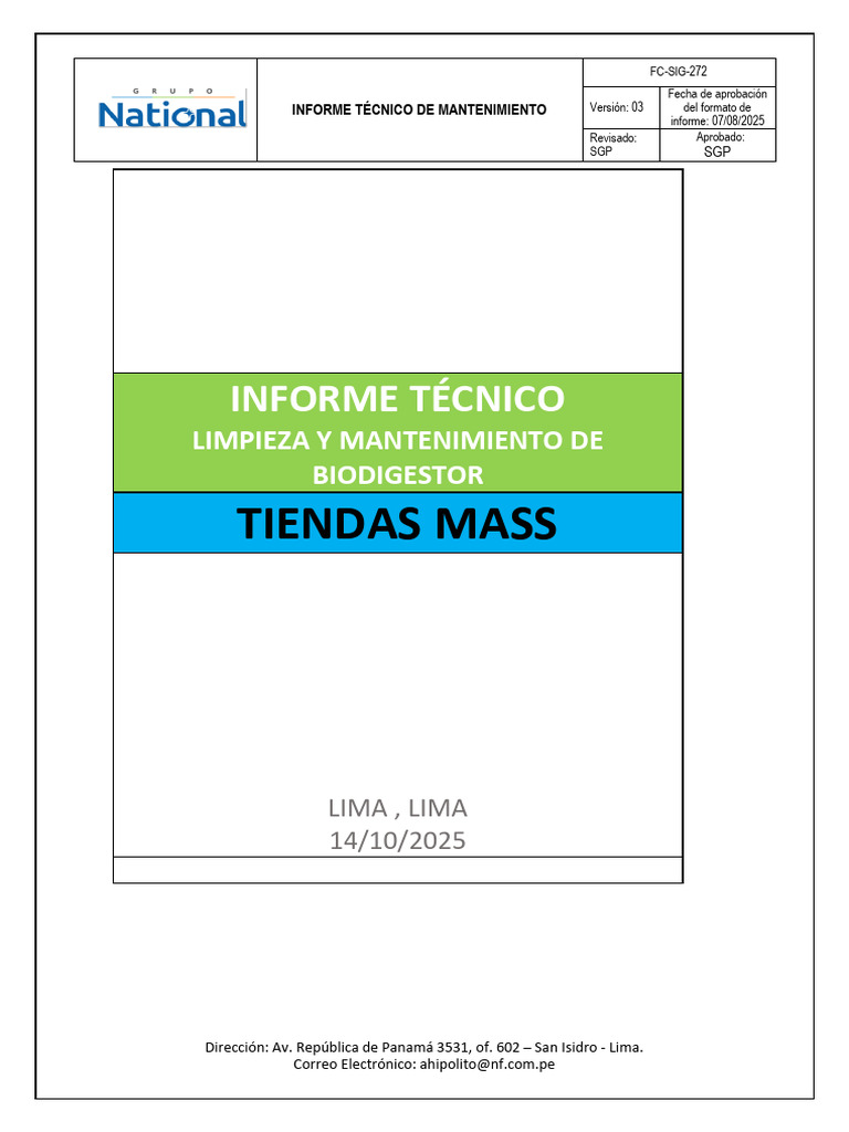 Informe Piura GC-0467 | PDF | Tanque séptico | Colector de aguas pluviales