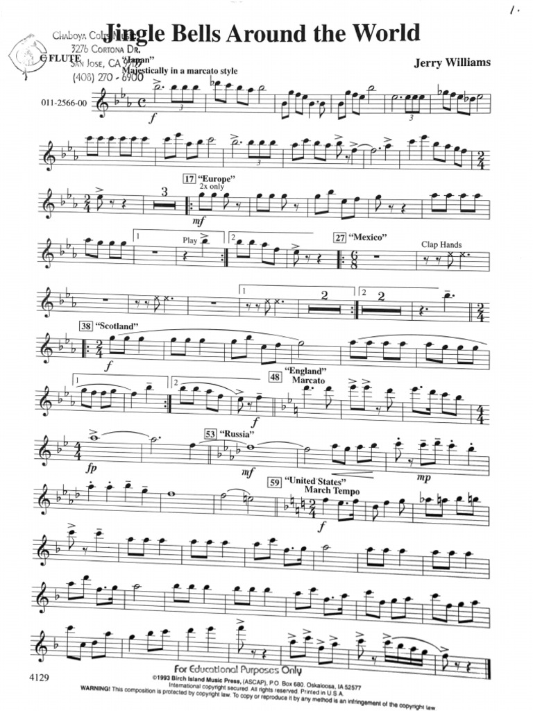 Jingle Bells Around the World Score | PDF