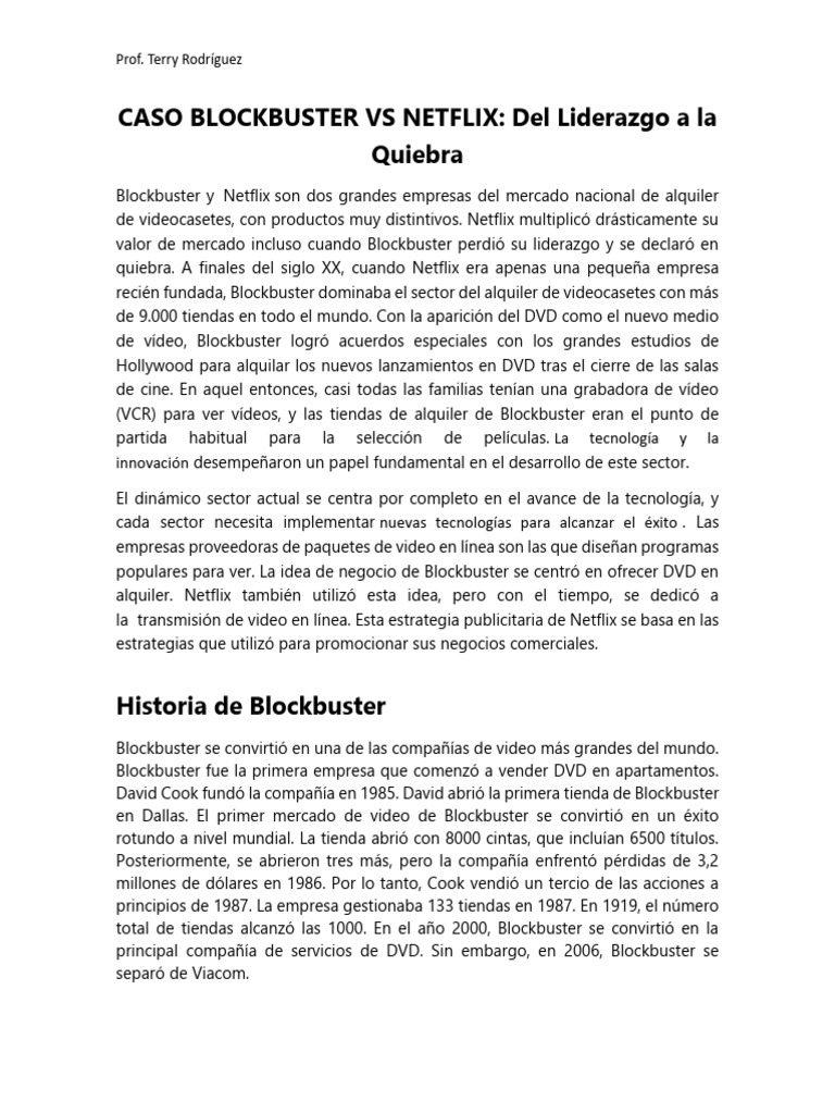 Blockbuster vs Netflix: De Líder a Quiebra | PDF | Netflix | Televisión