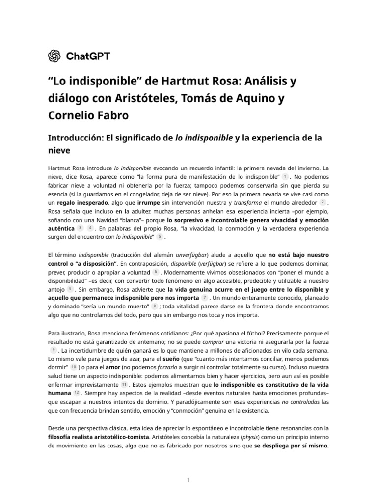 Lo Indisponible” de Hartmut Rosa_ Análisis y Diálogo Con Aristóteles ...