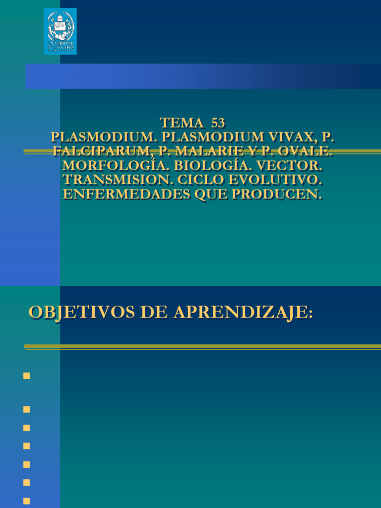 Plasmodium: Morfología y Transmisión | PDF | Malaria | Plasmodium