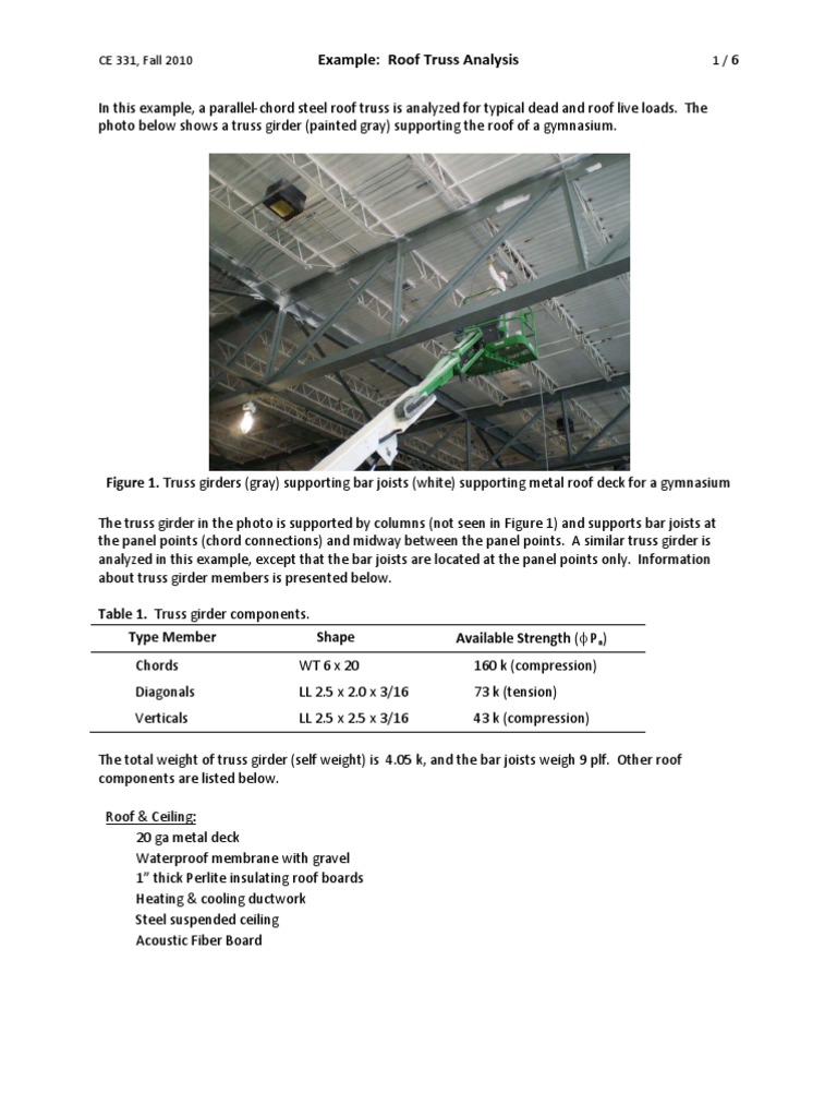 Example Roof Truss Analysis | PDF | Truss | Roof