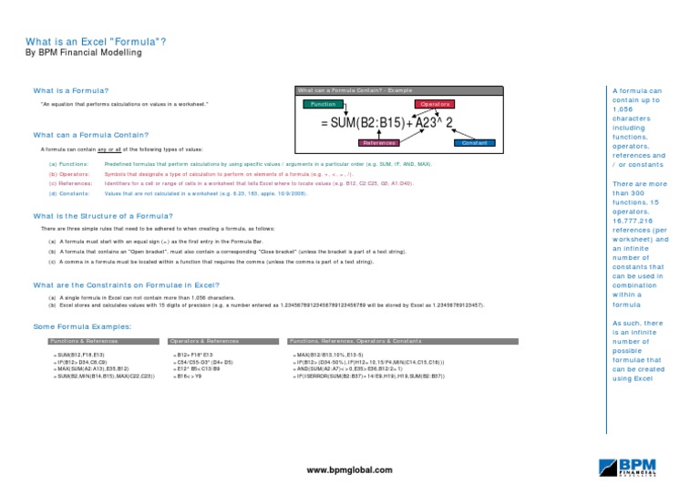 Understanding Excel Formulas | PDF