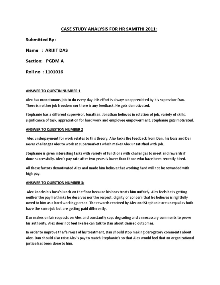 Alex-Stephanie Case Study - ARIJIT DAS (1101016) | PDF