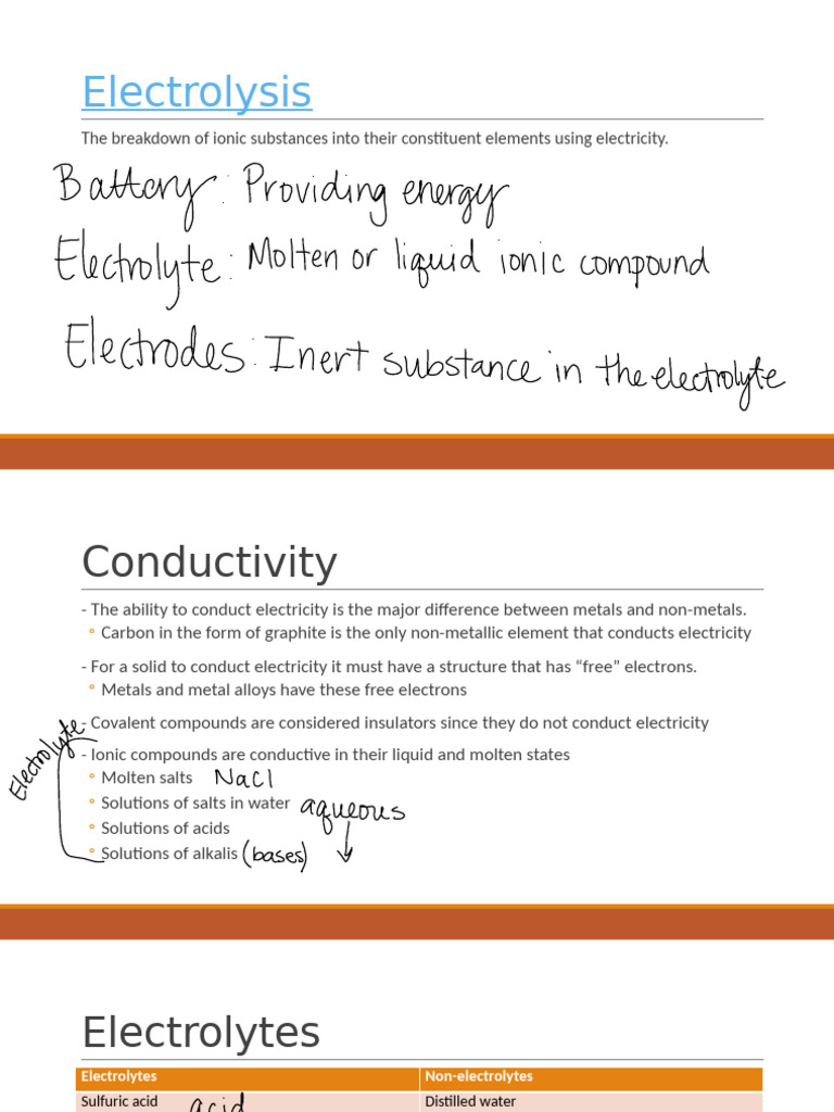 Electrolysis | PDF | Redox | Ion
