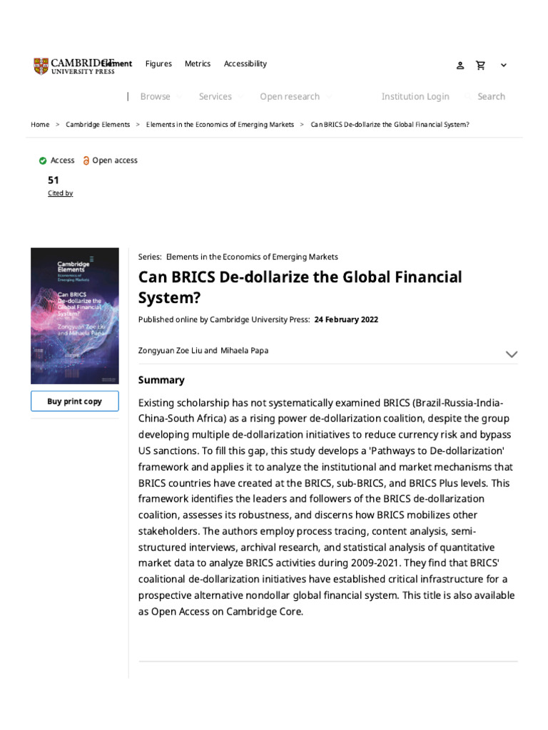 BRICS and Global De-dollarization Efforts | PDF | United States Dollar ...